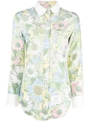 Thom Browne Floral-print Silk Shirt