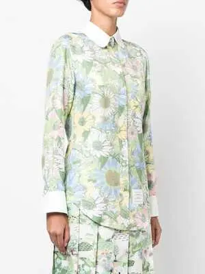 Thom Browne Floral-print Silk Shirt