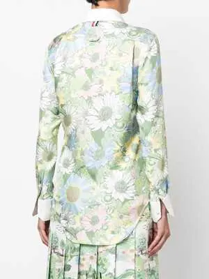 Thom Browne Floral-print Silk Shirt