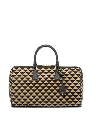 Prada Symbole Embroidered Travel Bag