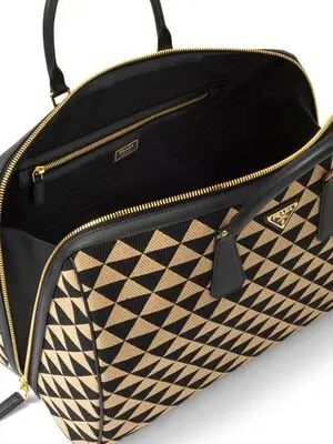 Prada Symbole Embroidered Travel Bag