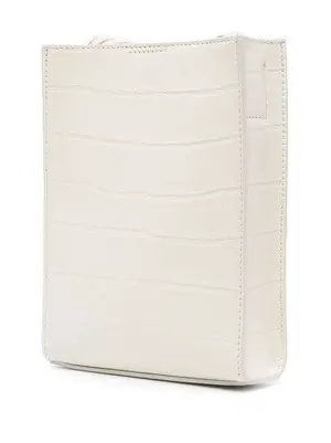 JIL SANDER Crocodile-effect Leather Satchel - Neutrals