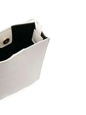 JIL SANDER Crocodile-effect Leather Satchel - Neutrals