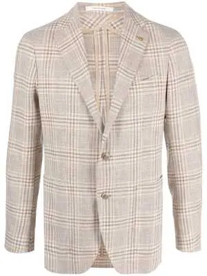 Tagliatore Plaid Blazer - Neutrals