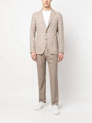 Tagliatore Plaid Blazer - Neutrals