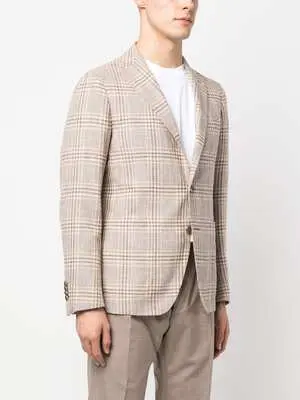 Tagliatore Plaid Blazer - Neutrals