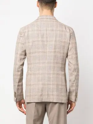 Tagliatore Plaid Blazer - Neutrals