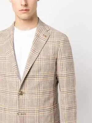 Tagliatore Plaid Blazer - Neutrals