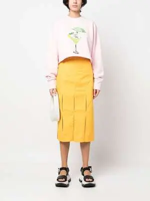 MSGM Graphic Print Cropped Sweatshirt