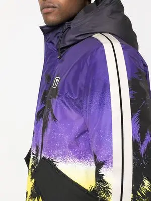 Palm Angels Sunset-print Hooded Jacket - Purple