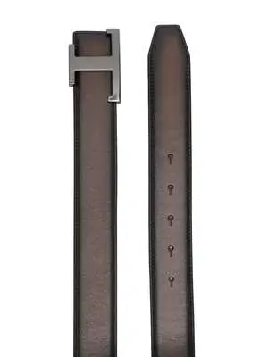 TOD'S T Logo Buckle Belt - Brown