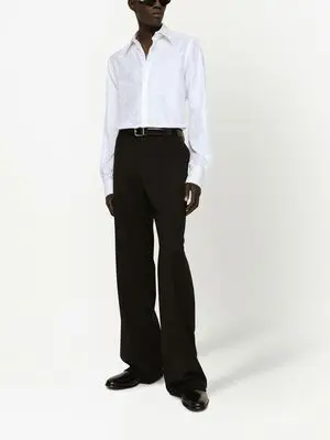 Dolce & Gabbana Martini-fit Floral-jacquard Cotton Shirt