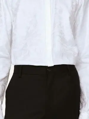 Dolce & Gabbana Martini-fit Floral-jacquard Cotton Shirt
