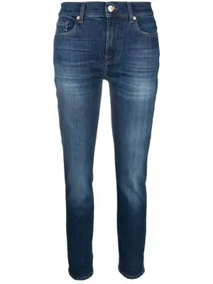 7 For All Mankind Mid-rise Cropped Slim Jeans