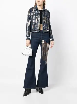 MADISON.MAISON Metallic-print Flared Jeans
