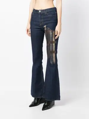 MADISON.MAISON Metallic-print Flared Jeans