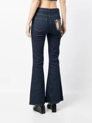 MADISON.MAISON Metallic-print Flared Jeans