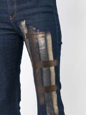 MADISON.MAISON Metallic-print Flared Jeans