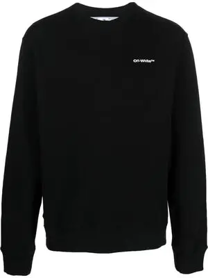 Off-White Logo Print Long Sleeve Sweatshirt - Black