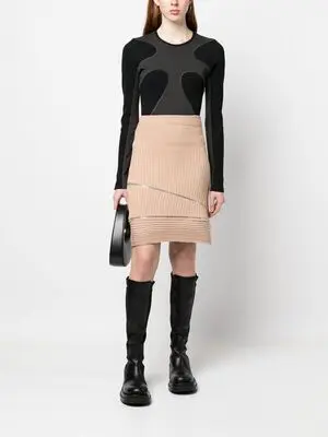 ANDREĀDAMO Ribbed Knit Skirt - Neutrals