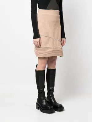 ANDREĀDAMO Ribbed Knit Skirt - Neutrals