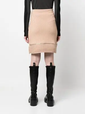 ANDREĀDAMO Ribbed Knit Skirt - Neutrals