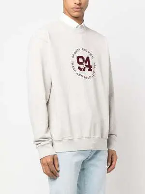 SPORTY & RICH Logo-print Crew-neck Sweatshirt
