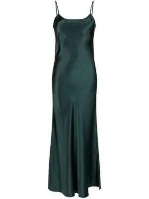 Voz Liquid Silk Slip Dress - Green