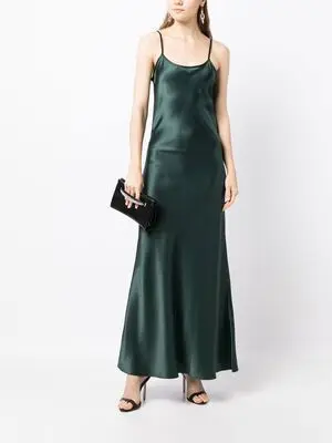 Voz Liquid Silk Slip Dress - Green
