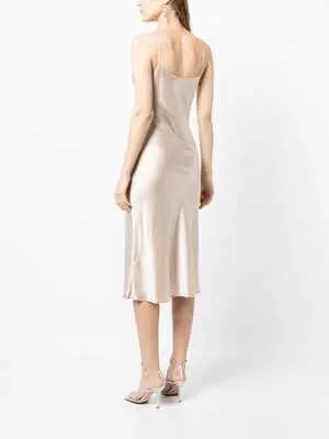 Voz Silk-satin Midi Slip Dress - Neutrals