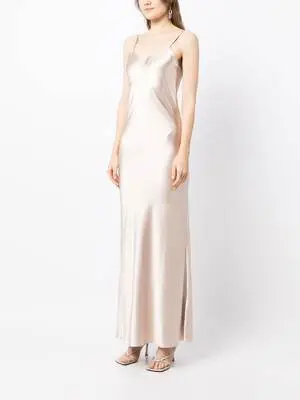 Voz Liquid Silk Slip Dress - Neutrals
