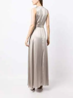 Voz Frontward Wrap Maxi Dress - Grey