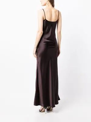Voz Liquid Silk Slip Dress - Brown