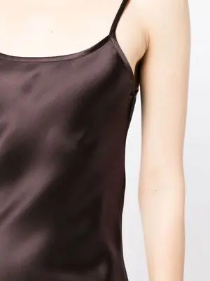 Voz Liquid Silk Slip Dress - Brown