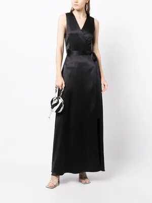 Voz Frontward Wrap Dress - Black