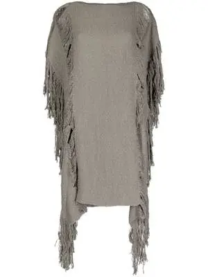 Voz Lace Fringe-detail Tunic - Brown
