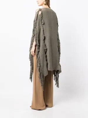 Voz Lace Fringe-detail Tunic - Brown