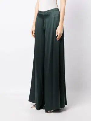 Voz Silk Palazzo Pants - Green