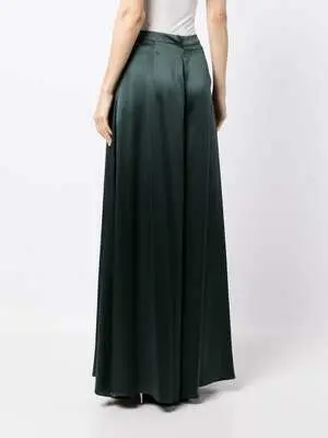 Voz Silk Palazzo Pants - Green