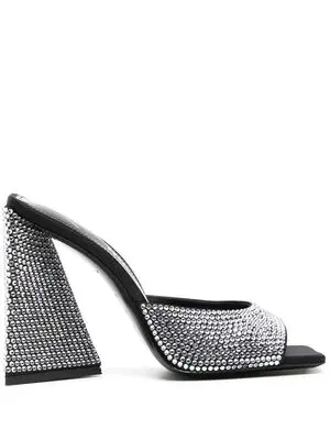 Attico Devon Rhinestone Embellished Sandals - Black