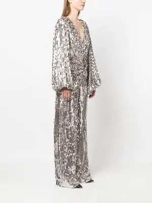 ROTATE BY BIRGER CHRISTENSEN V-neck Sequin Jumpsuit