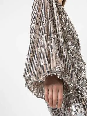 ROTATE BY BIRGER CHRISTENSEN V-neck Sequin Jumpsuit