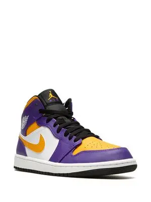 JORDAN Air 1 Mid Lakers Sneakers - Purple