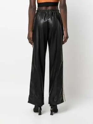 Palm Angels Logo-print Faux-leather Track Pants - Black