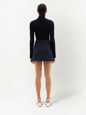 COURREGES Ribbed Knit High-neck Sweater - Black