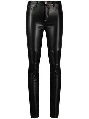 Philipp Plein Ribbed-knee High-waist Leggings