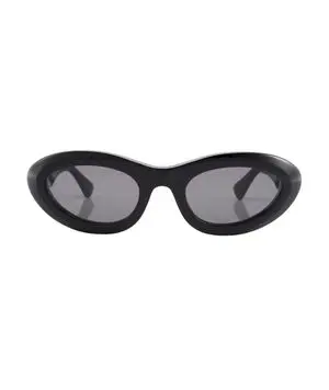 Bottega Veneta Bombe Oval Sunglasses - Black