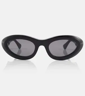 Bottega Veneta Bombe Oval Sunglasses - Black