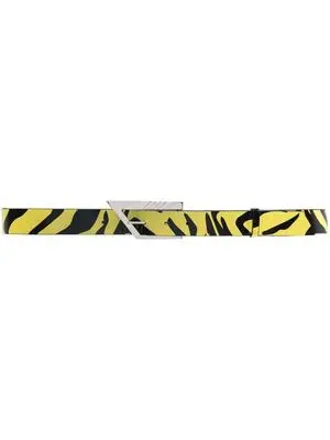 Attico Animal Print Buckle Belt - Yellow