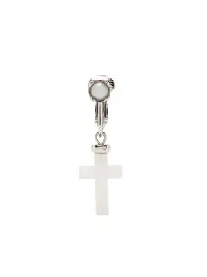 Dsquared2 Crystal-embellished Cross Pendant Earring - White